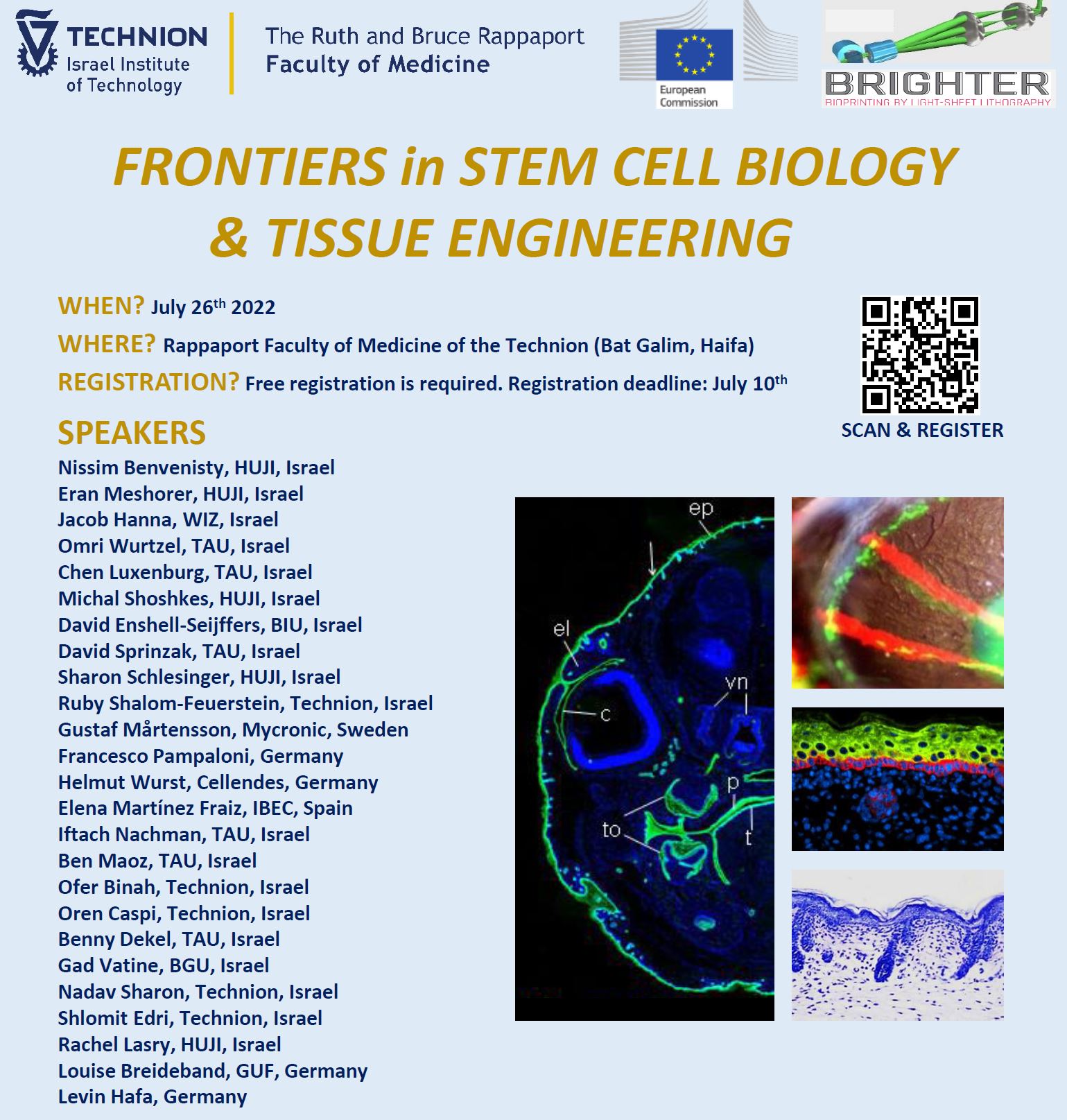 BRIGHTER workshop: Frontiers in Stem Cell Biology & Tissue Engineering ...